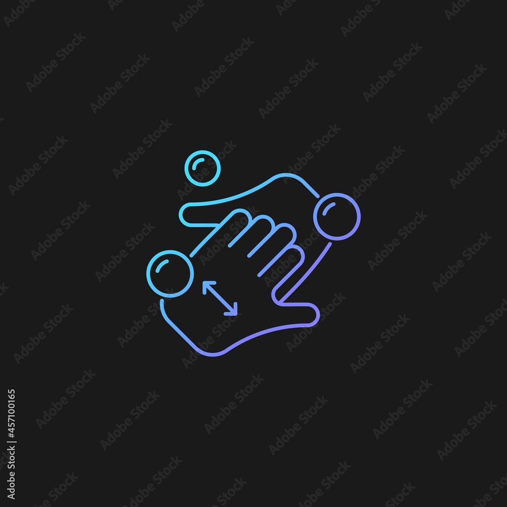 Cup fingers gradient vector icon for dark theme. Cleaning hands and ...