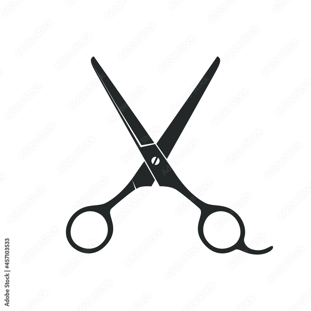 Barber scissors graphic icon. Shears for hair cutting sign isolated on ...