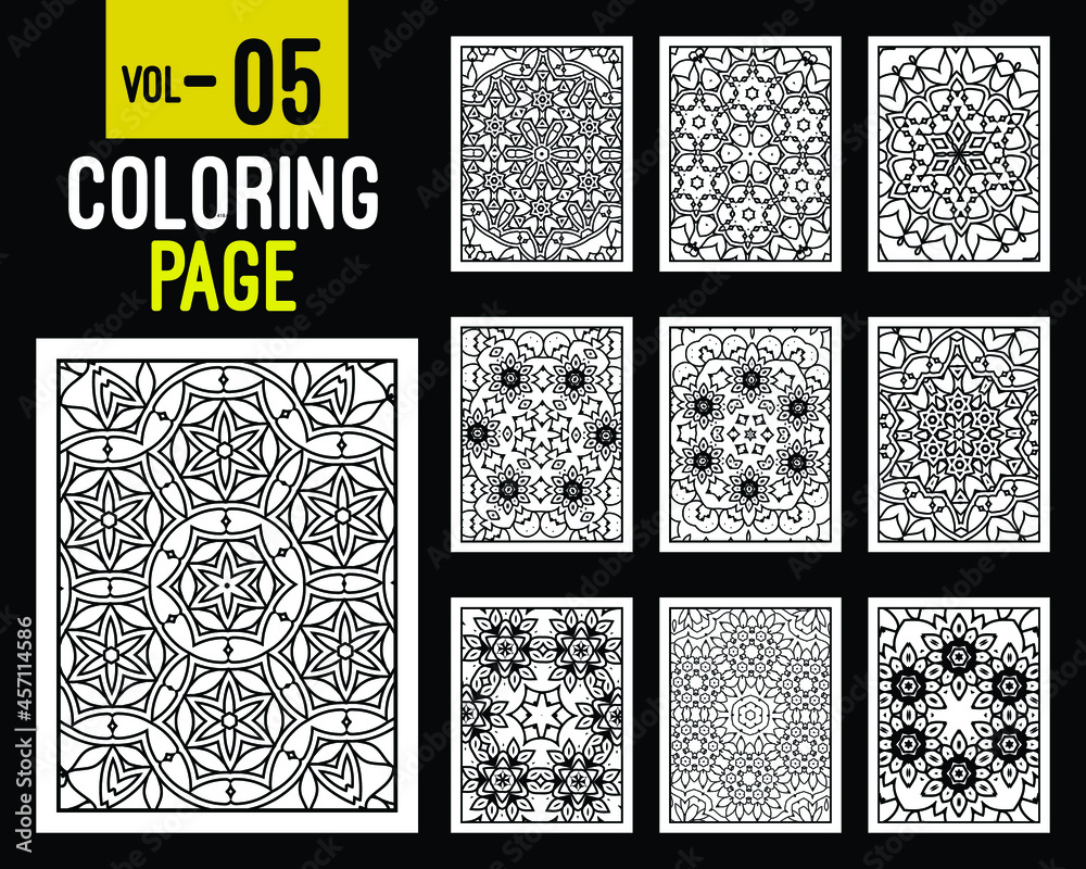 Adult coloring page bundle Stock Vector | Adobe Stock