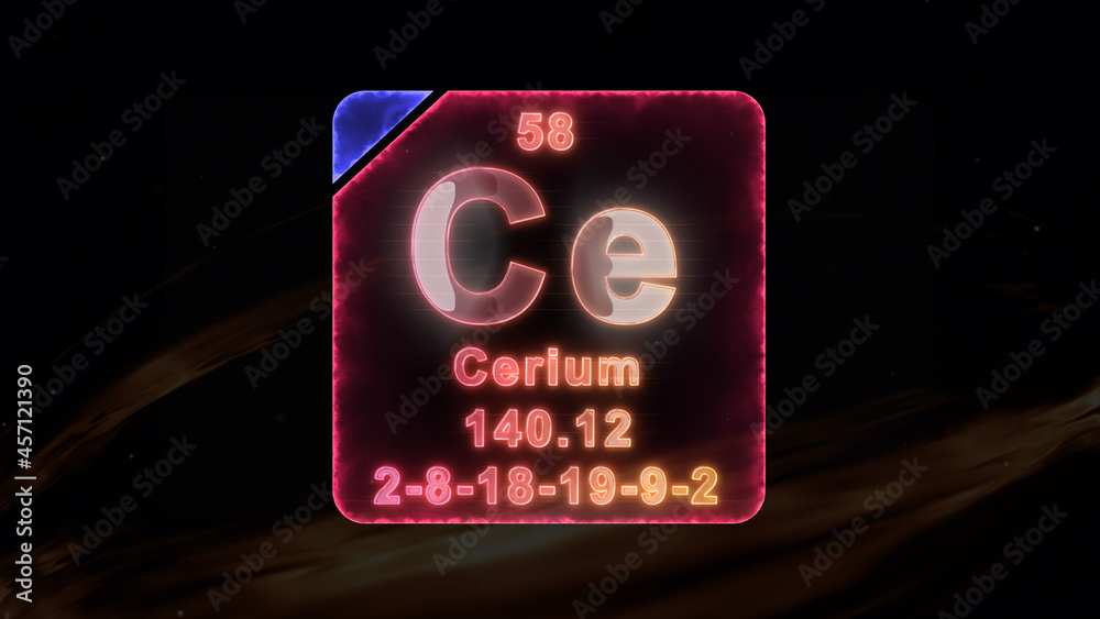 Cerium The Modern Periodic Table Element Stock Illustration | Adobe Stock