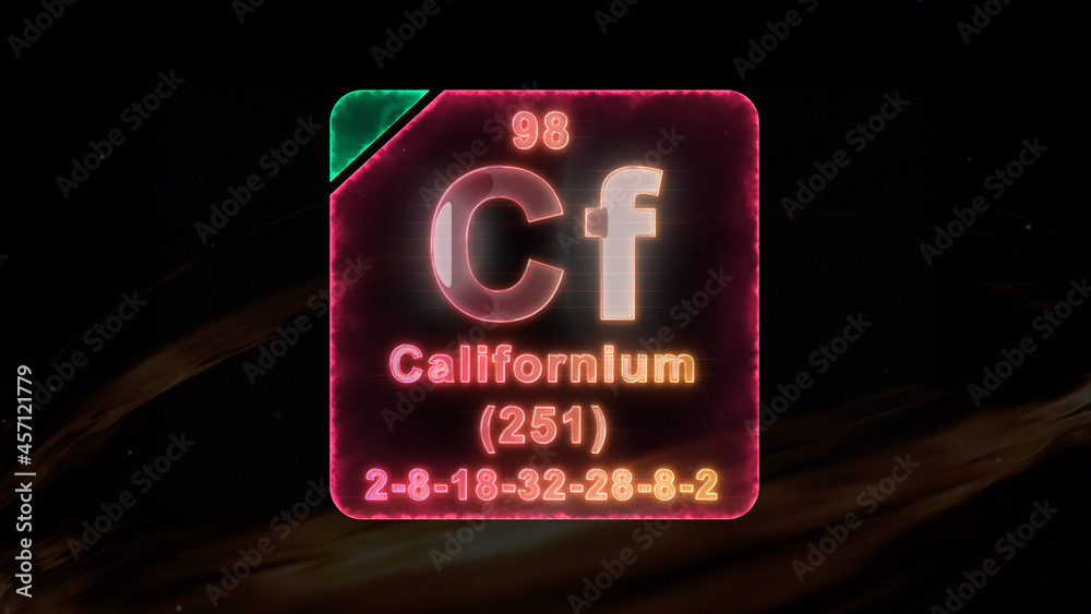 Californium The Modern Periodic Table Element Stock Illustration ...