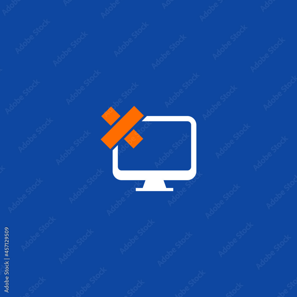 PC repair logo template design. computer icon symbol. Stock Vector ...