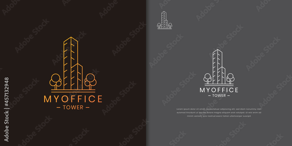 Office building, tower, apartment building logo design Stock Vector ...