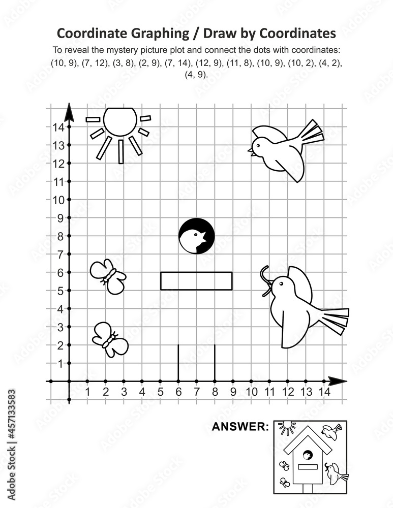 Vecteur Stock Coordinate graphing, or draw by coordinates, math ...
