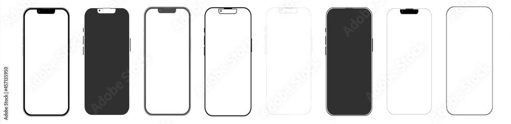 Realistic Smartphone with transparent screens on white background ...