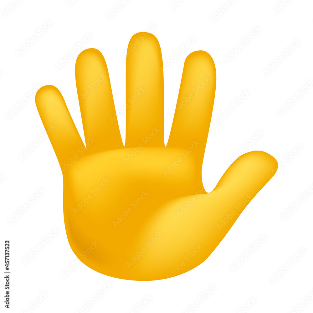 Finger Splayed Hand Emoji Icon Illustration Sign. Human Gesture Vector ...