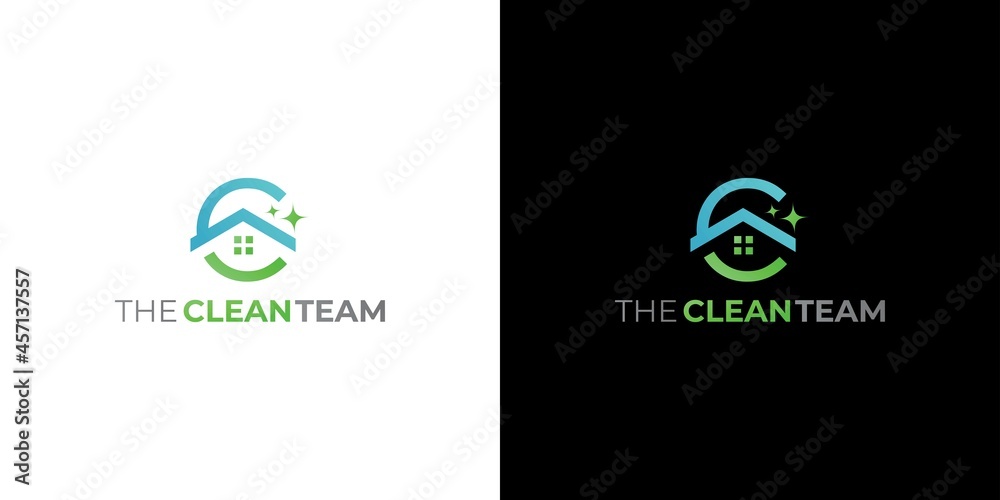 Modern and sophisticated home cleaning logo design Stock Vector | Adobe ...