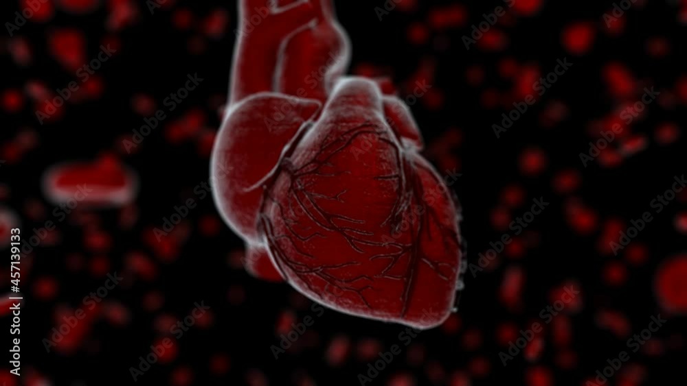 Blood Molecules With Heart Beat 4k footage, heart beat background, red ...