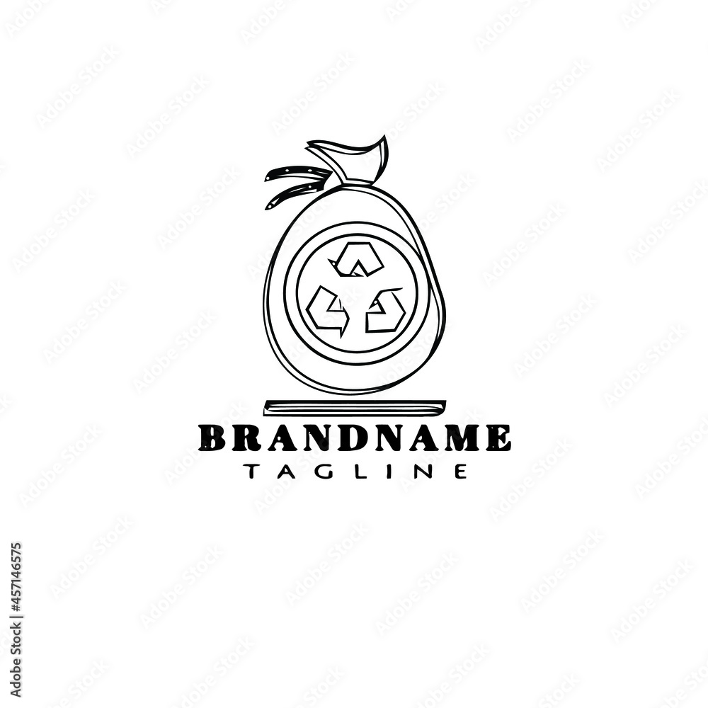 biodegradable logo cute icon design template black isolated vector ...