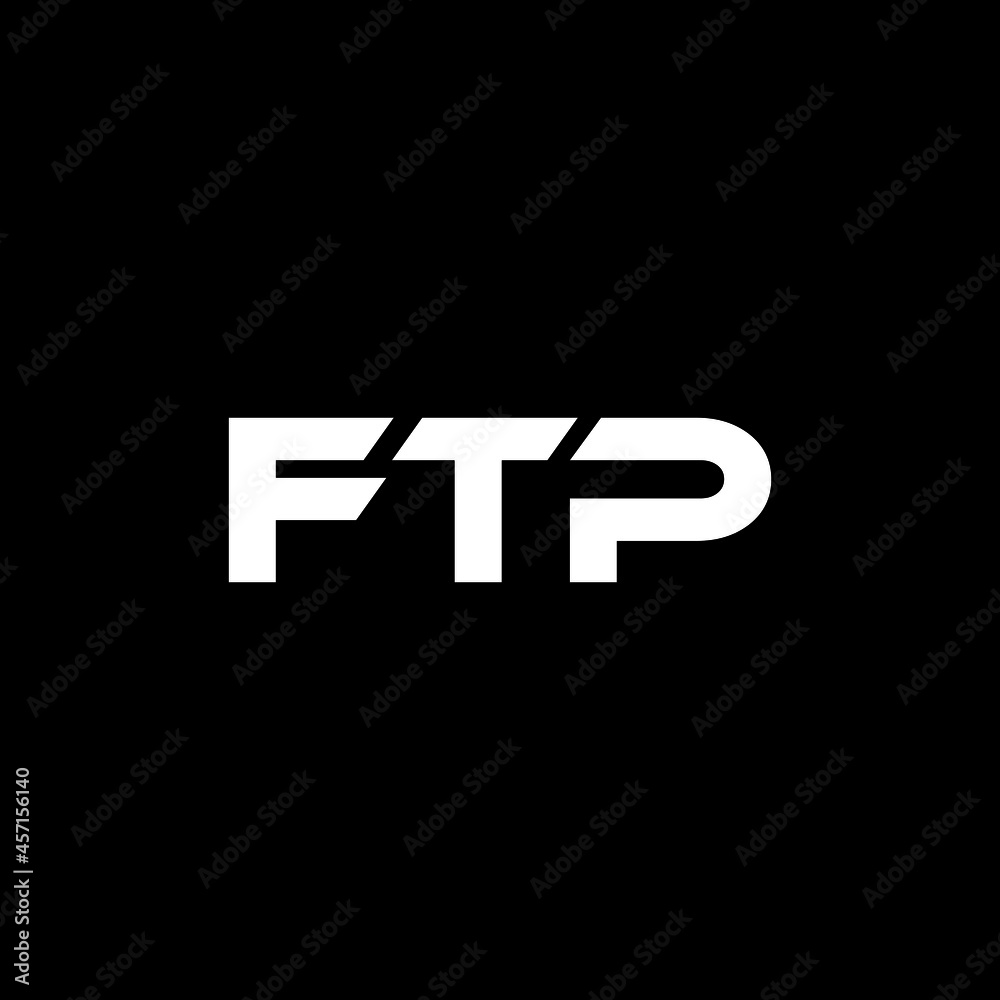 FTP letter logo design with black background in illustrator, vector ...