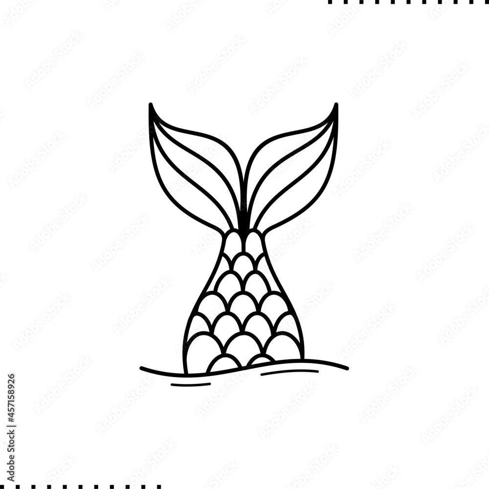 Fishtail or Mermaid's tail illustration isolated on white Stock Vector ...