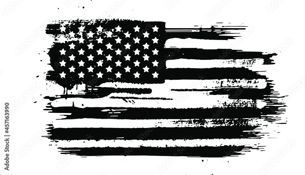 USA Flag. Distressed American flag with splash elements, flag of ...