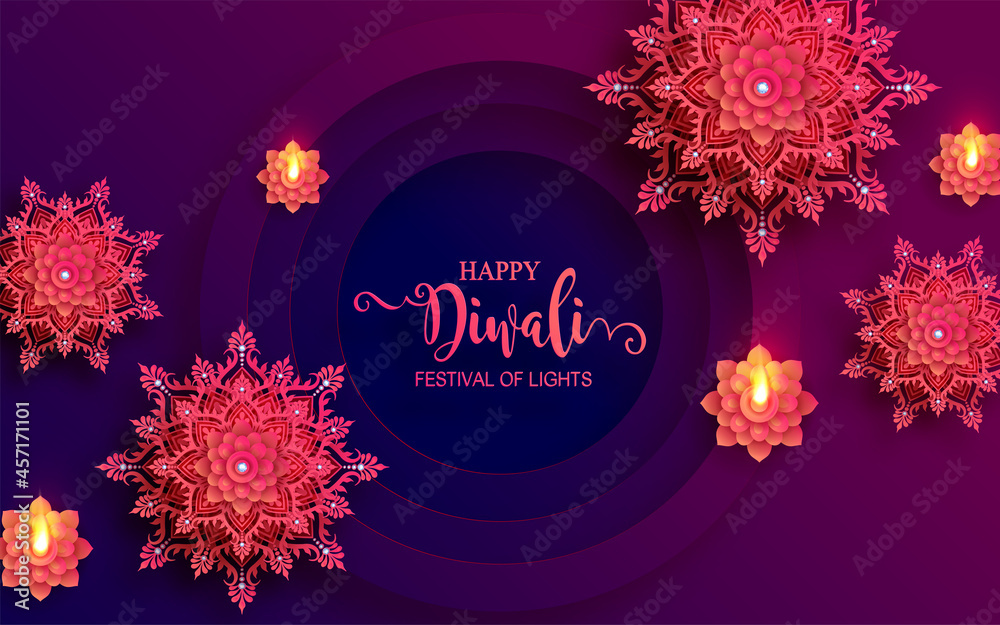 Diwali, Deepavali or Dipavali the festival of lights india with gold ...
