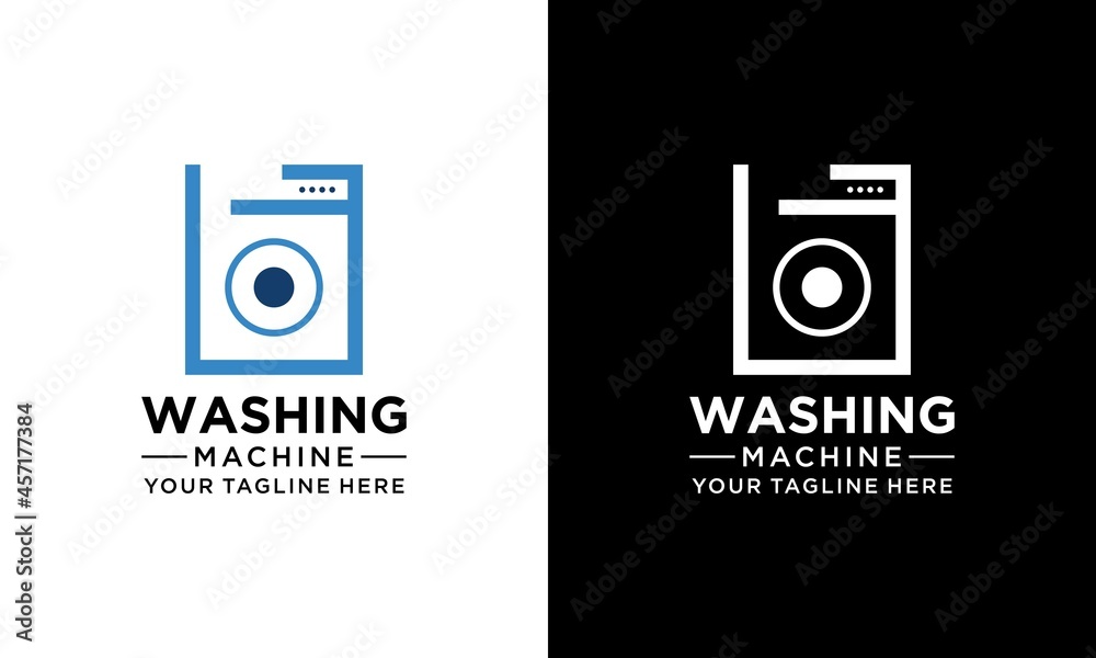 Washing machine icon. Filled vector lines, outlines and marks. Laundry ...