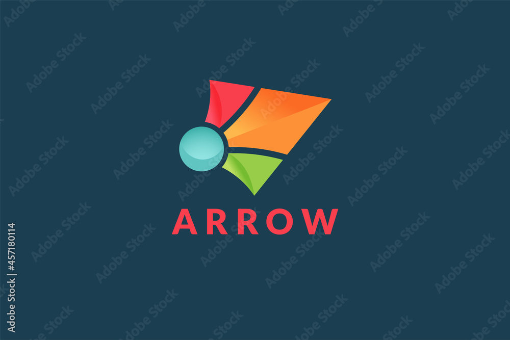 vector arrow logo design. colorful arrow in 3 dimensional graphic ...