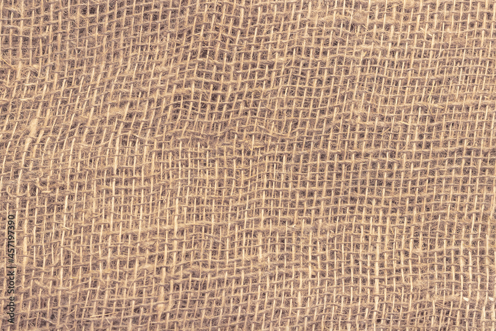 Natural burlap with large cells. The texture of a coarse woven fabric ...