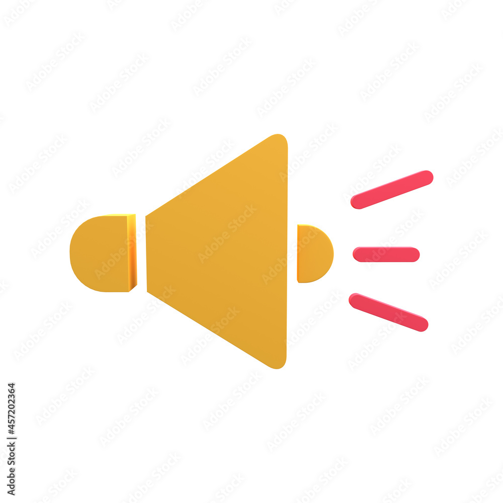 3D speaker illustration. Isolated speaker 3d icon. Loud hailer 3D icon ...