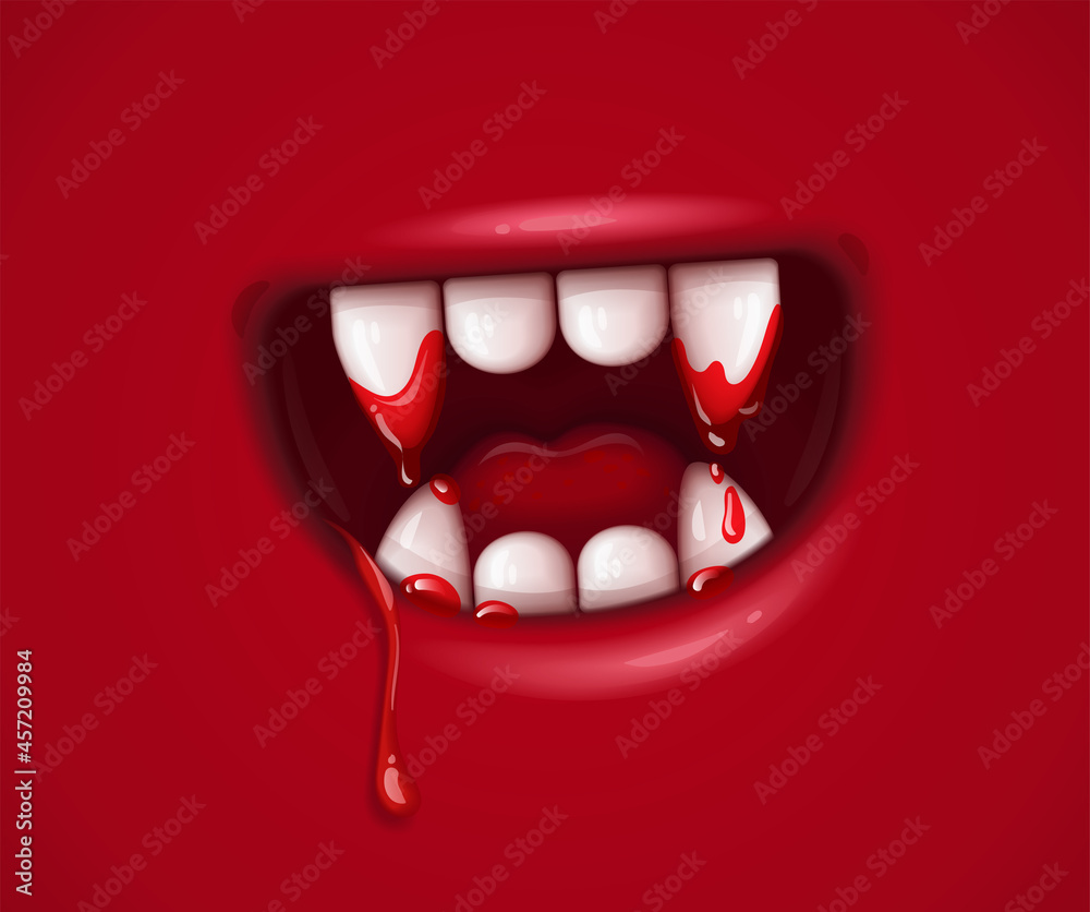 Vampire Fangs With Blood