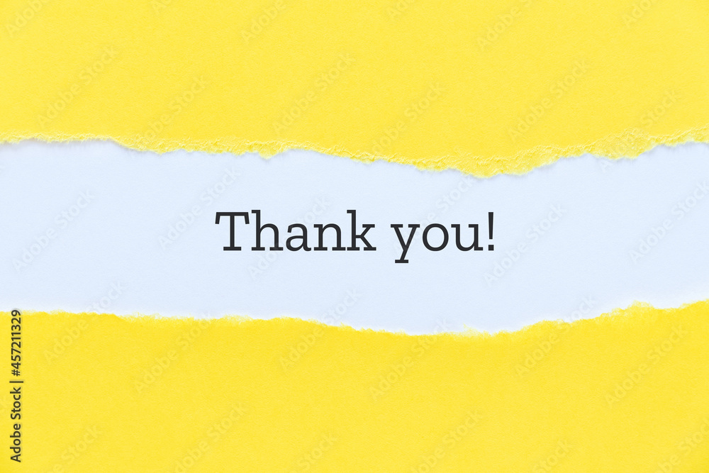 Thank you on paper background for final presentation slide Stock Photo ...