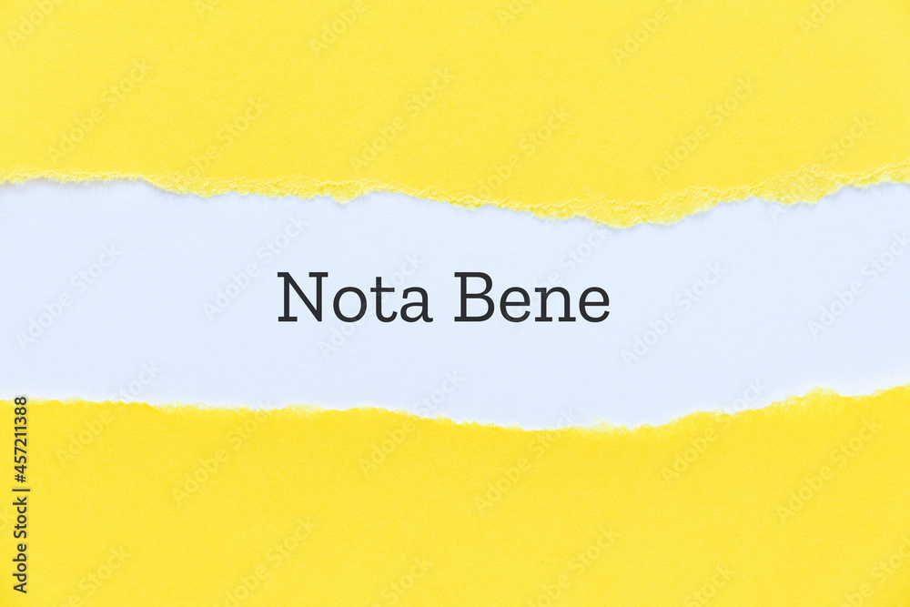 Nota bene typed on paper background for presentation slide Stock Photo ...