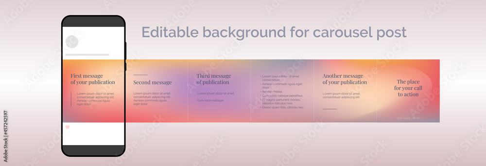 Colorful background for carousel post in social media Stock Vector ...