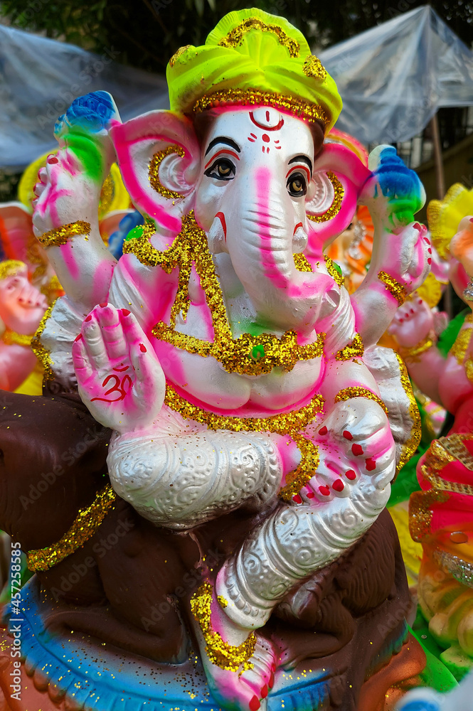 Eco Friendly Statue Of Indian Lord God Ganesha Bapa Also Called Bhagwan ...