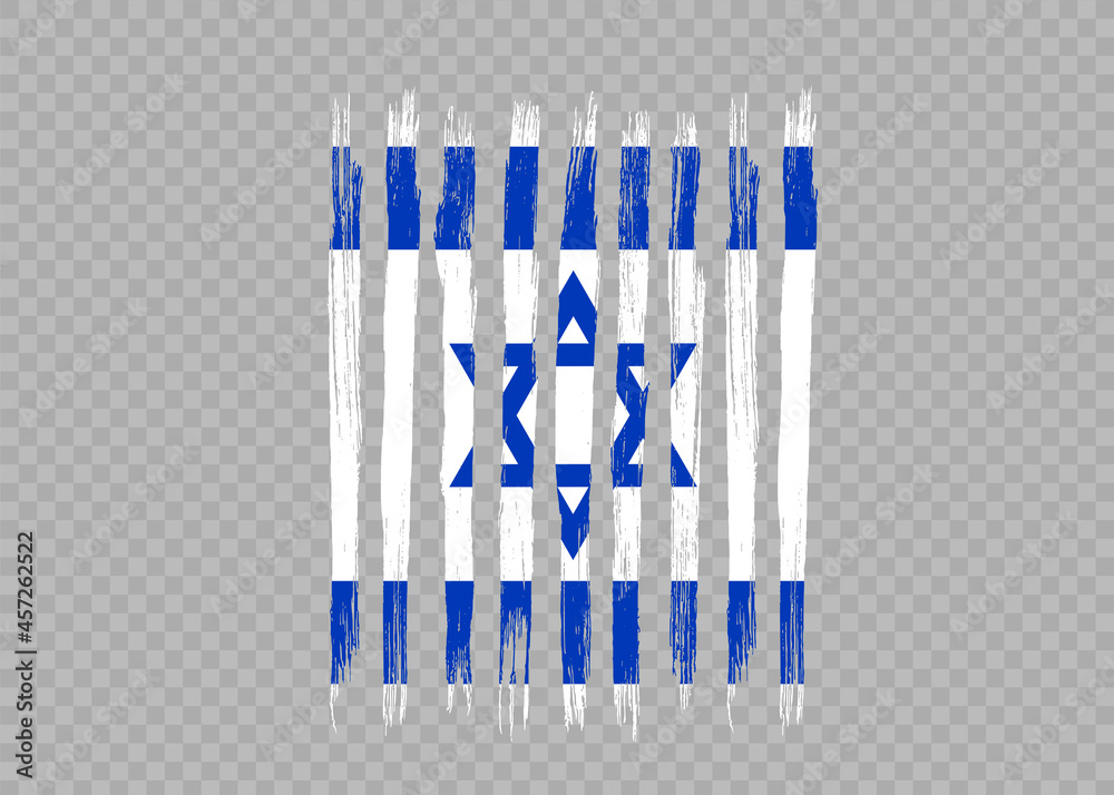 Israel flag with brush paint textured isolated on png or transparent ...
