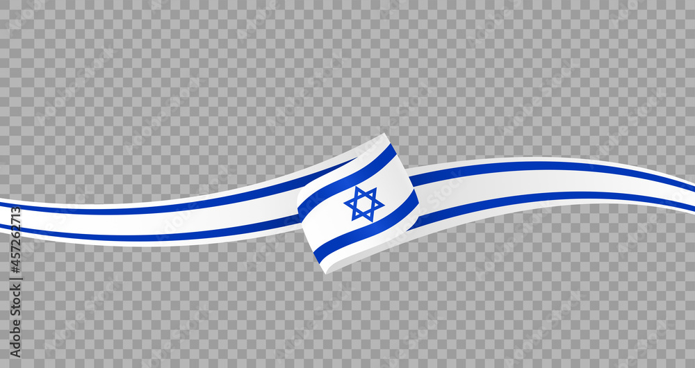 Waving flag of Israel isolated on png or transparent background,Symbol ...