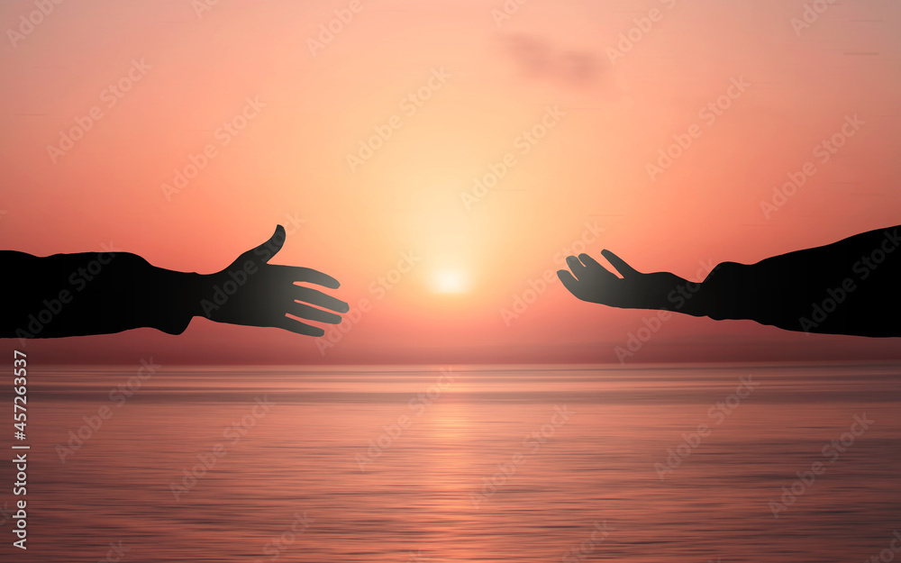 Human hand Asking help Concept Get Hired Concept. hands helping each ...