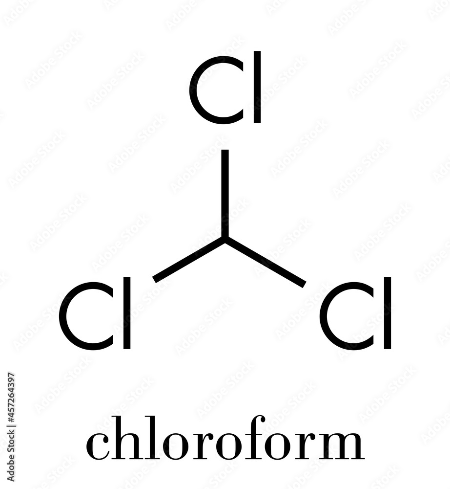 Chloroform solvent molecule. Skeletal formula. Stock Vector | Adobe Stock