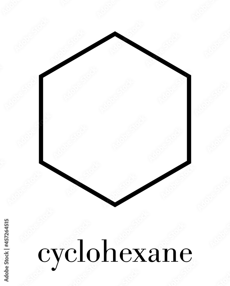 Cyclohexane chemical solvent molecule. Skeletal formula. Stock Vector | Adobe Stock