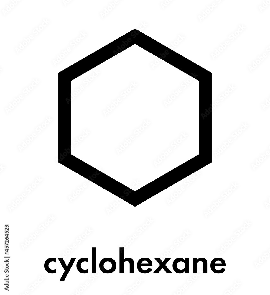 Cyclohexane chemical solvent molecule. Skeletal formula. Stock Vector ...