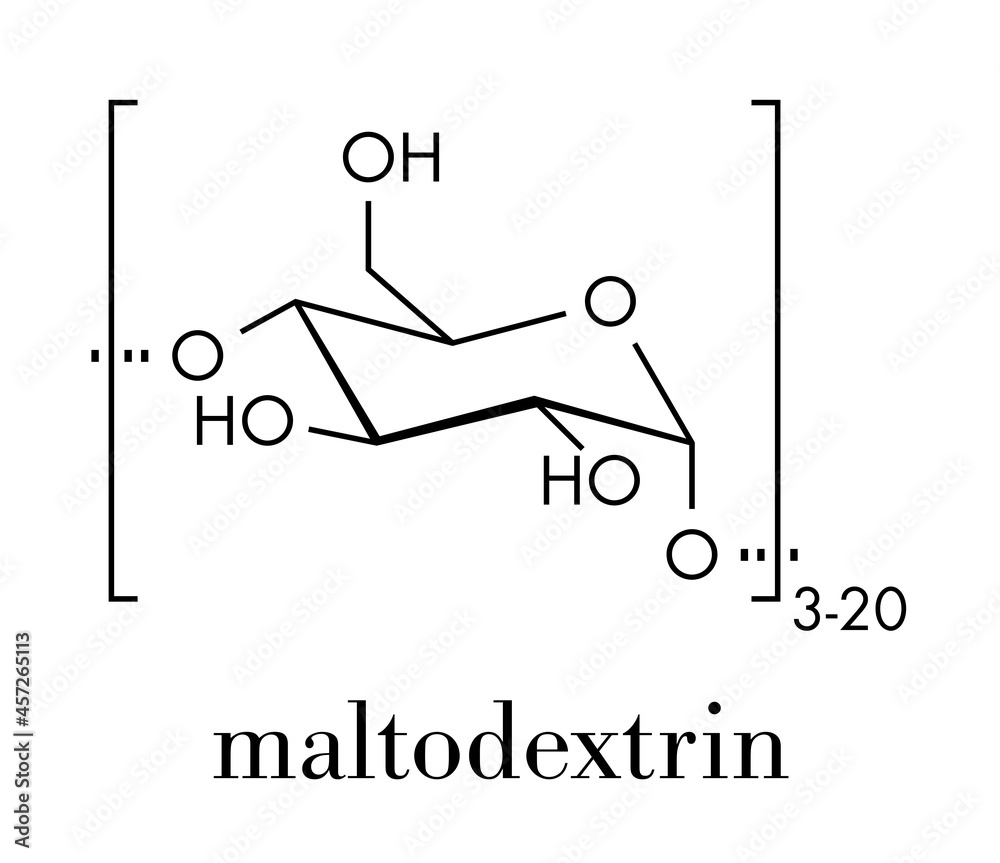 Maltodextrin food additive molecule. Skeletal formula. Stock Vector ...