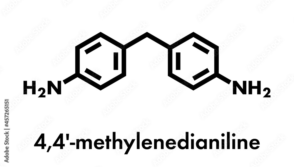 4,4'-methylenedianiline (methylenedianiline, MDA) molecule. Suspected ...