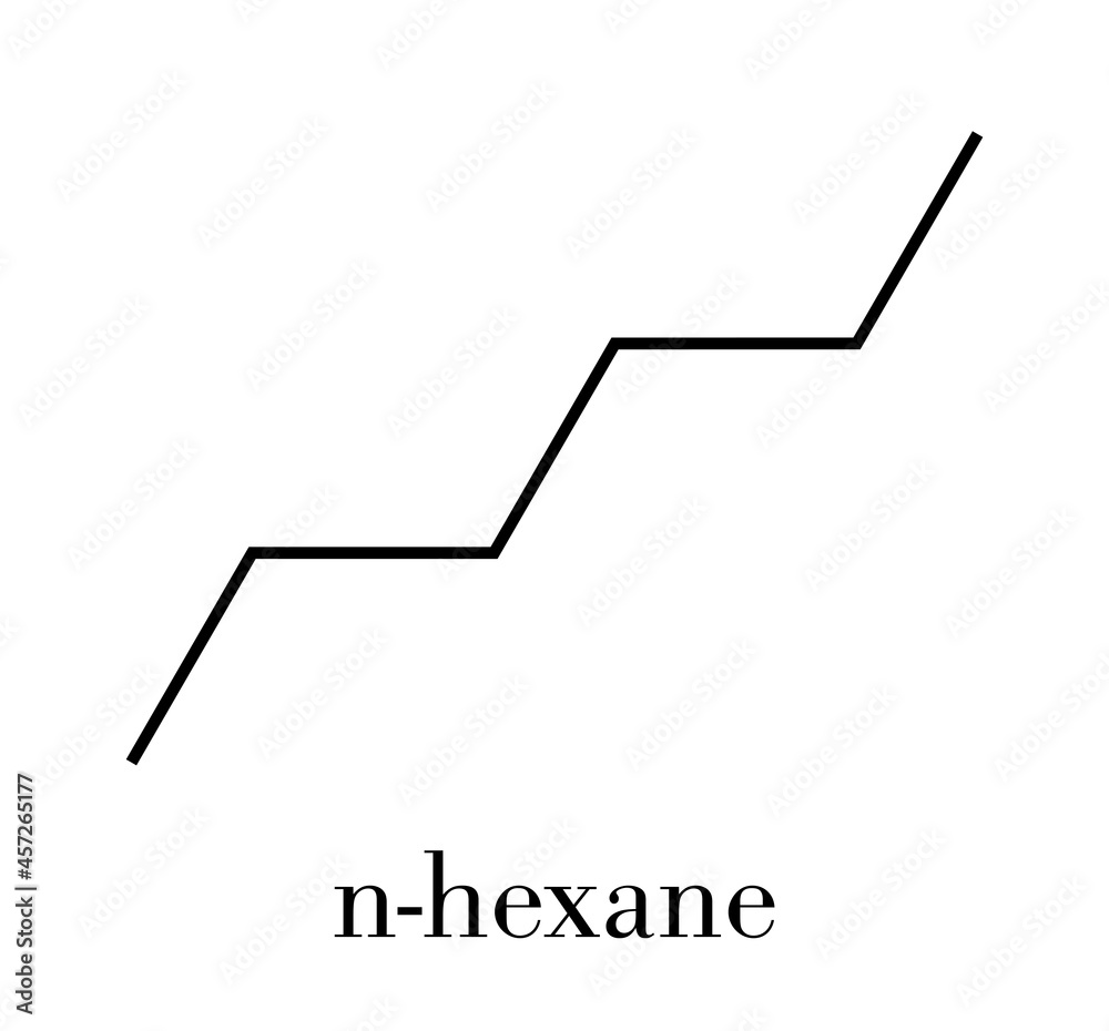 Hexane (n-hexane) alkane molecule. Skeletal formula. Stock Vector ...