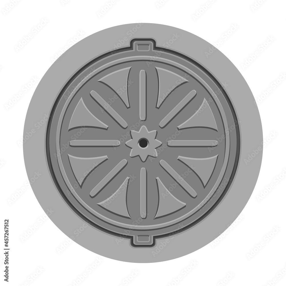 Manhole sewer vector cartoon icon. Vector illustration hatch street on ...