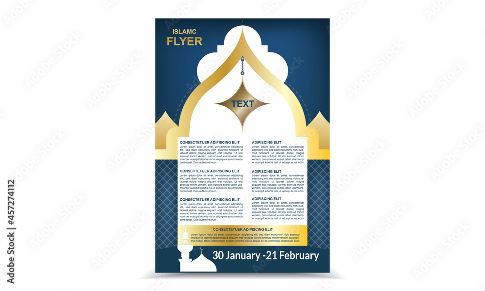 Islamic flyer template design for print and promotion-png, eps file ...