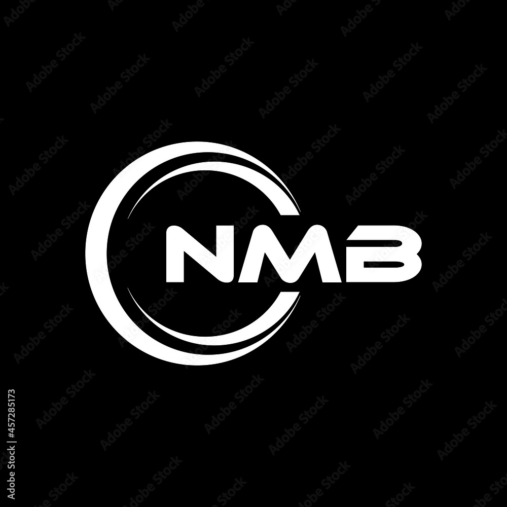 Vecteur Stock NMB letter logo design with black background in ...