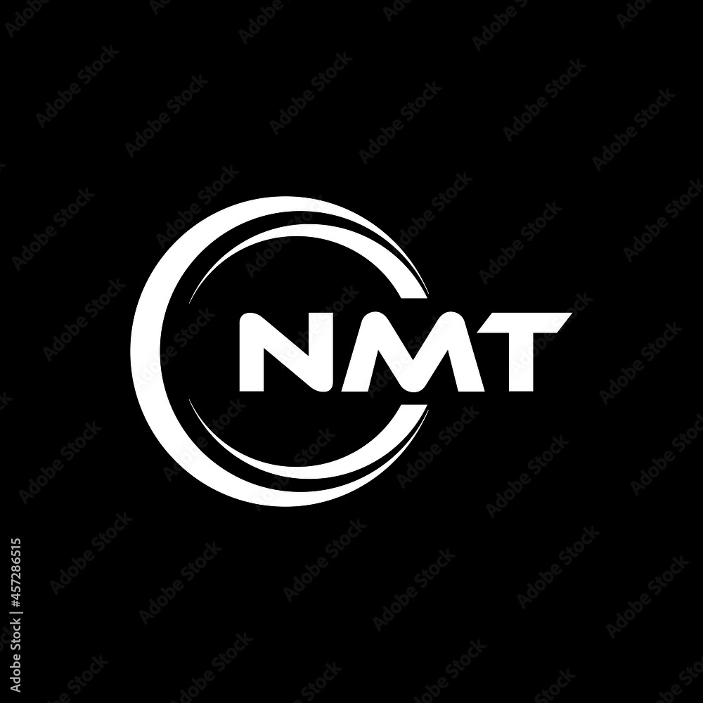 NMT letter logo design with black background in illustrator, vector ...