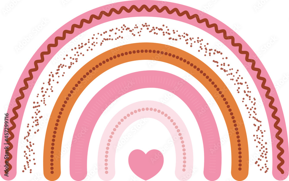 boho rainbow vector, Pastel boho rainbow vector art, Cute boho rainbow ...