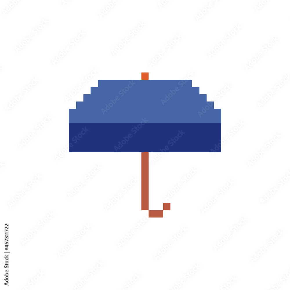 Umbrella icon pixel art style sticker logo mobile app design 8-bit ...
