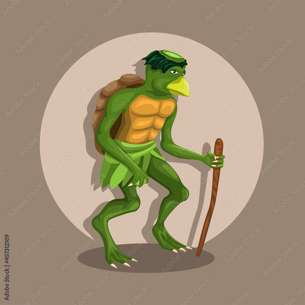 Kapa japanese folklore myth creature figure character illustration ...