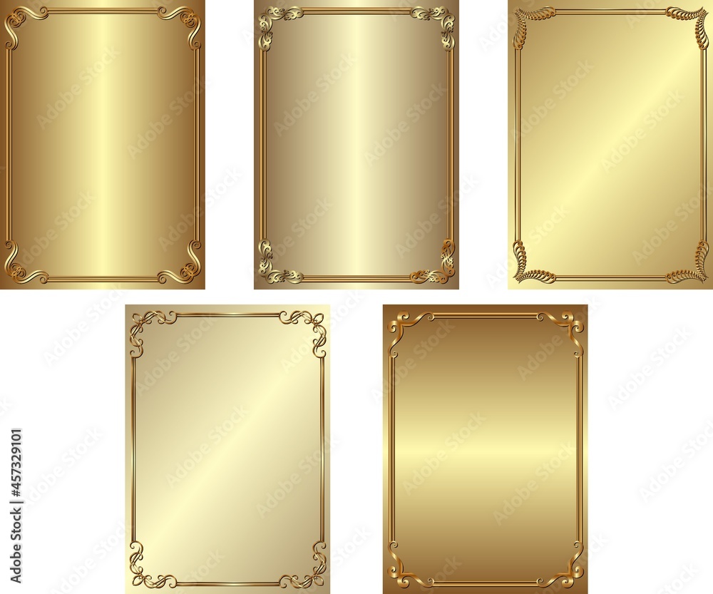 golden frames Stock Vector | Adobe Stock
