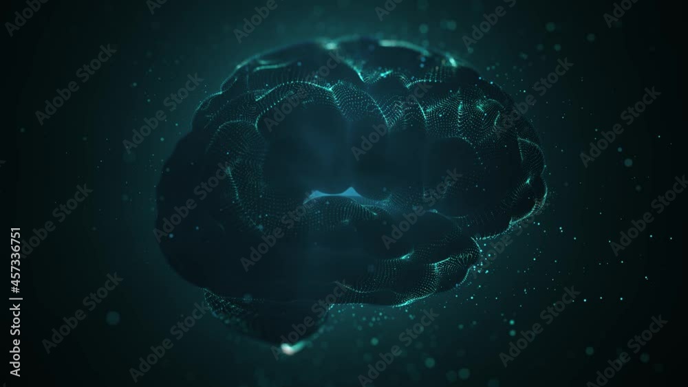 Animation graphic design of brain stem. Futuristic human brain ...