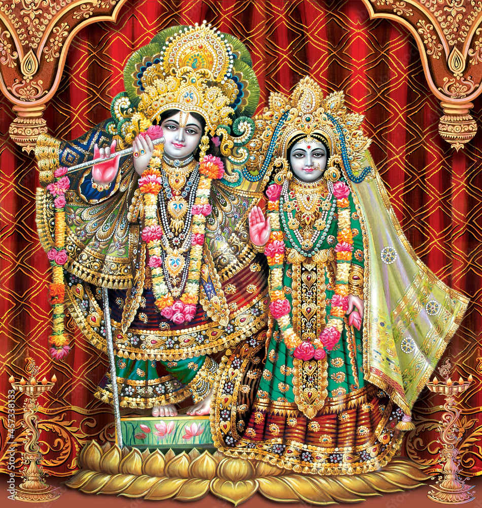 Indian God Radhakrishna, Lord Krishna, Indian Mythological Images Stock ...