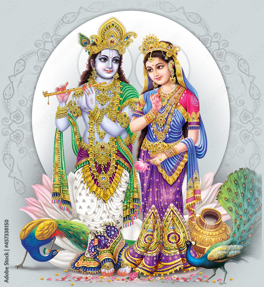 Indian God Radhakrishna, Lord Krishna, Indian Mythological Images Stock ...