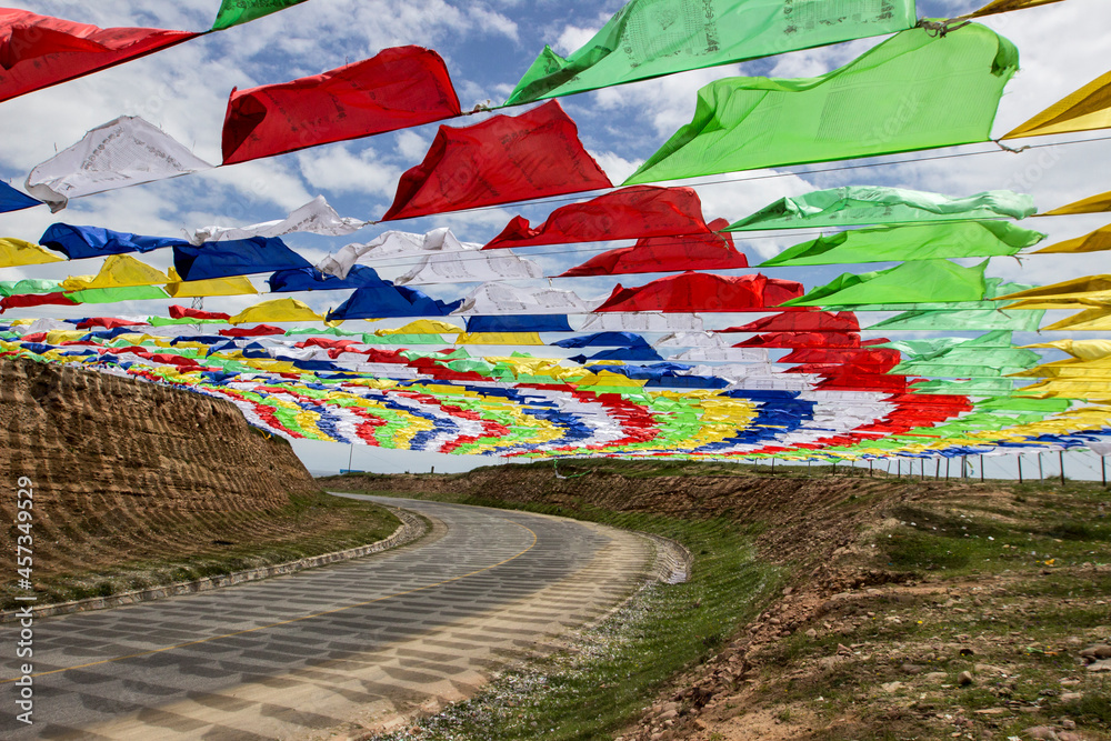 buddhist prayer flags Stock Photo | Adobe Stock