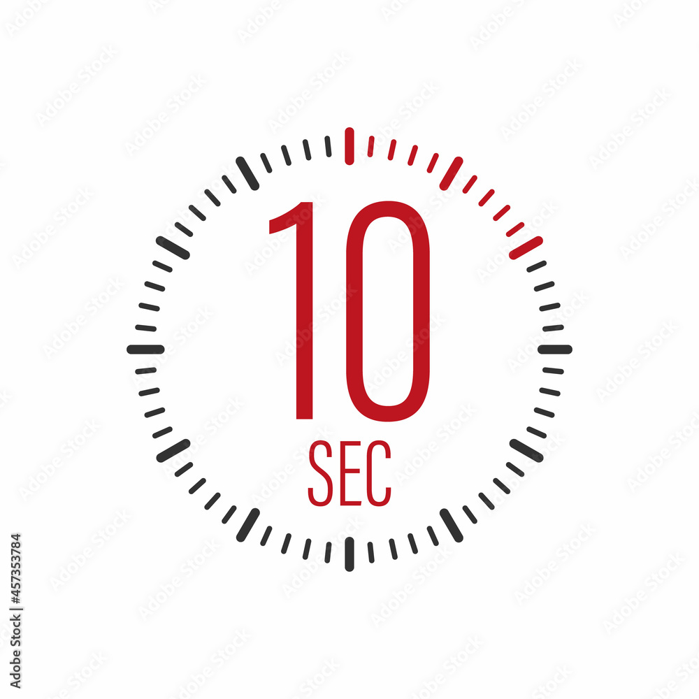 The 10 second, timer, stopwatch vector icon. 10 second Stopwatch icon ...