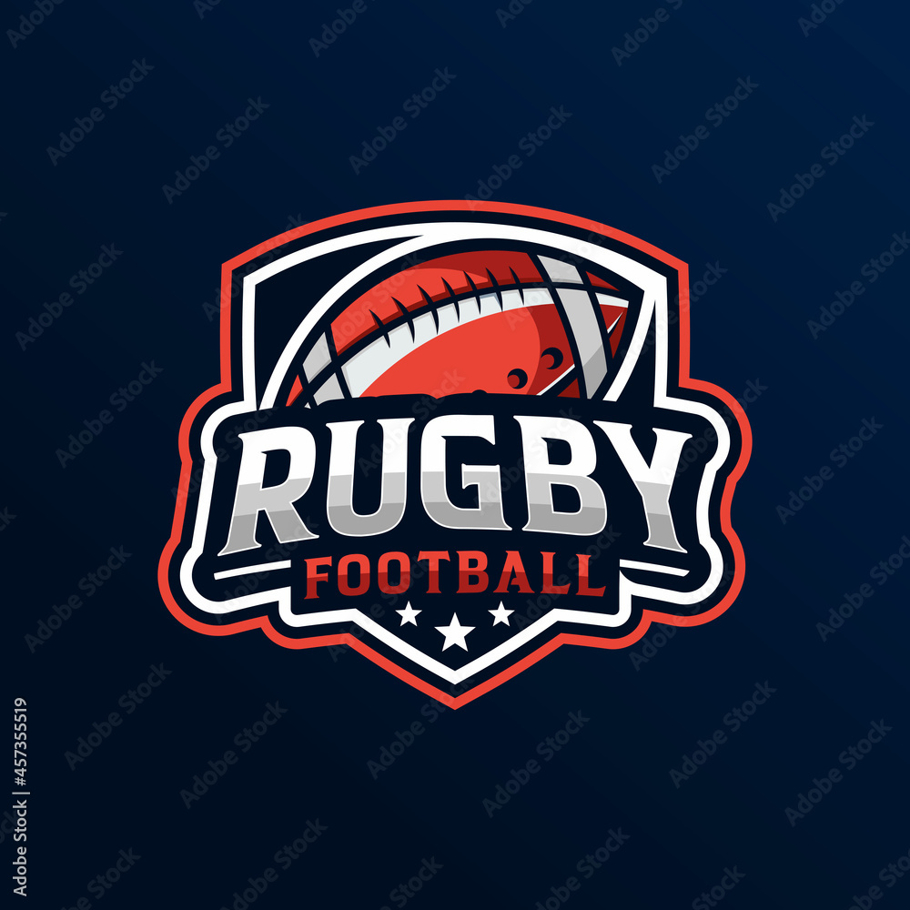 Rugby, Football Club Logo Design Stock Vector | Adobe Stock