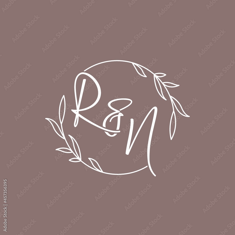 RN wedding initials monogram logo ideas Stock Vector | Adobe Stock
